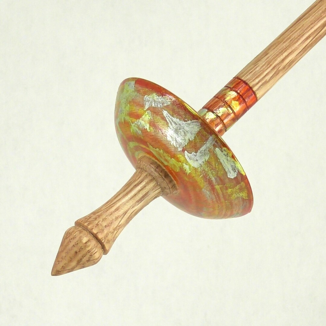 Natural Tip Tibetan Supported Spindle, Dyed Oak, Yarn Spindles, 28 ...