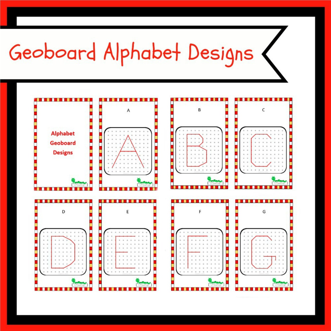 Alphabet Geoboard Patterns - Etsy
