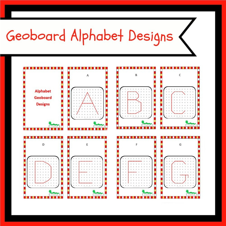 Alphabet Geoboard Patterns - Etsy