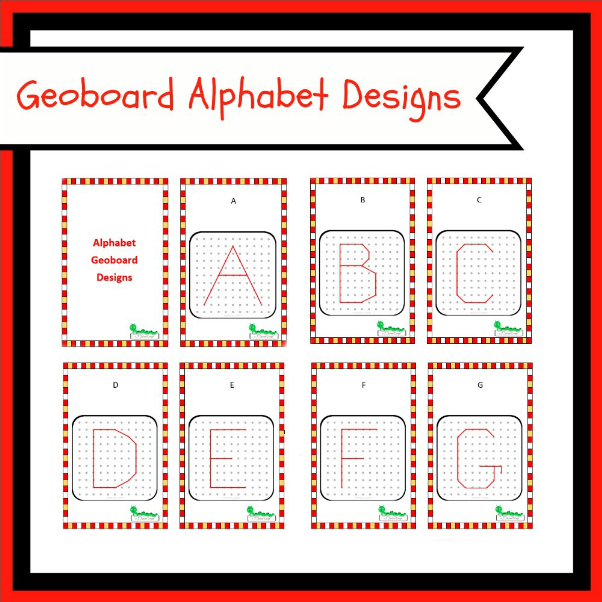 Alphabet Geoboard Patterns - Etsy