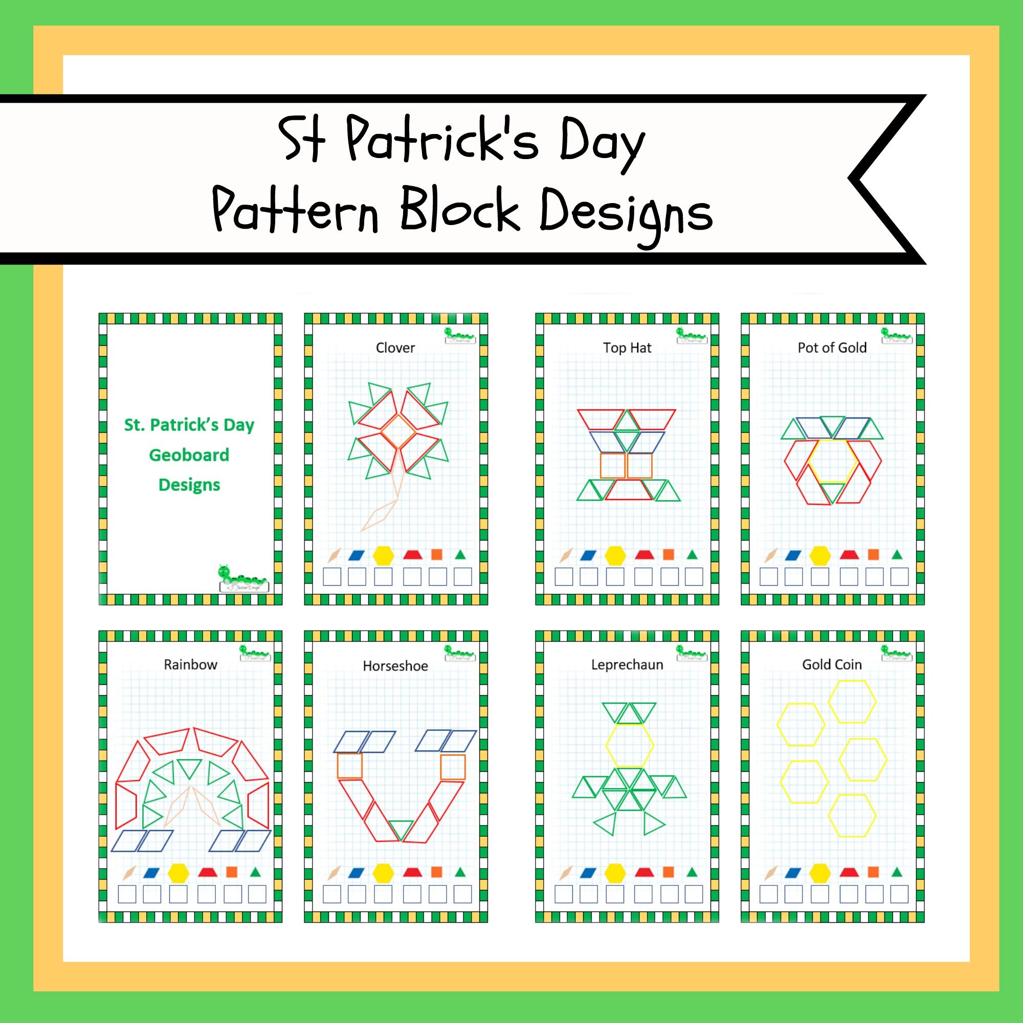 St. Patrick's Day Pattern Block Designs - Etsy