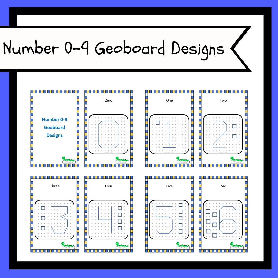 Numbers 0-9 Geoboard Designs - Etsy