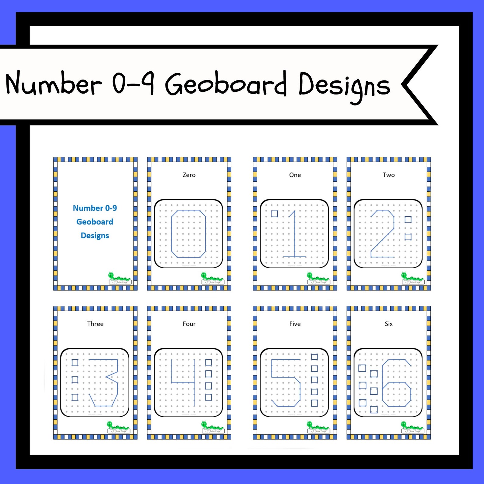Numbers 0-9 Geoboard Designs - Etsy