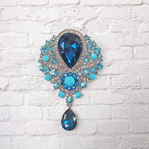 Turquoise Brooch - Etsy