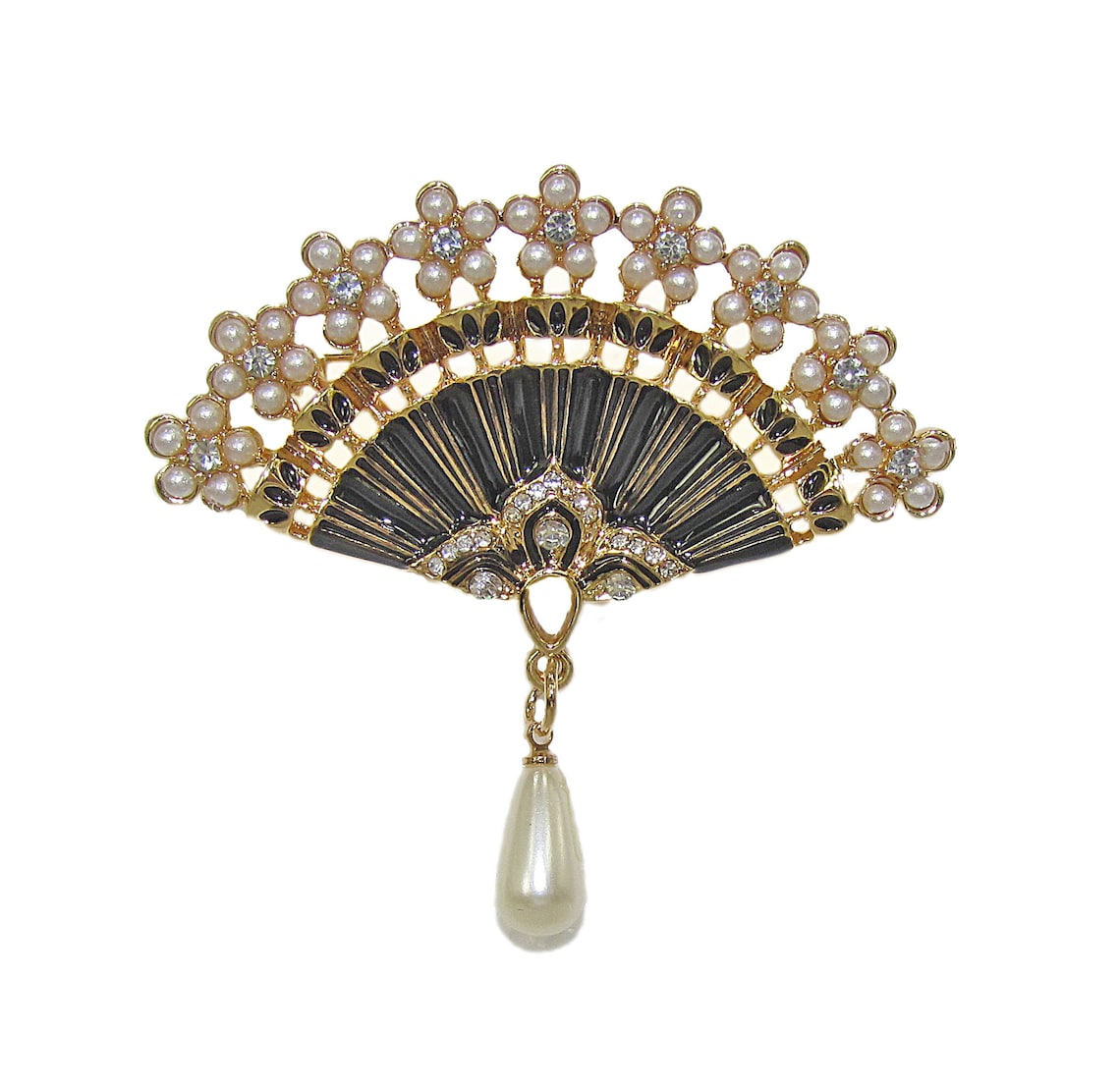 Vintage Inspired and Elegant Fan Brooch Pin Created With Beautiful ...