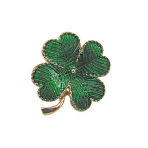 Green Four Leaf Clover Pin Brooch Created in Shiny Green | Etsy