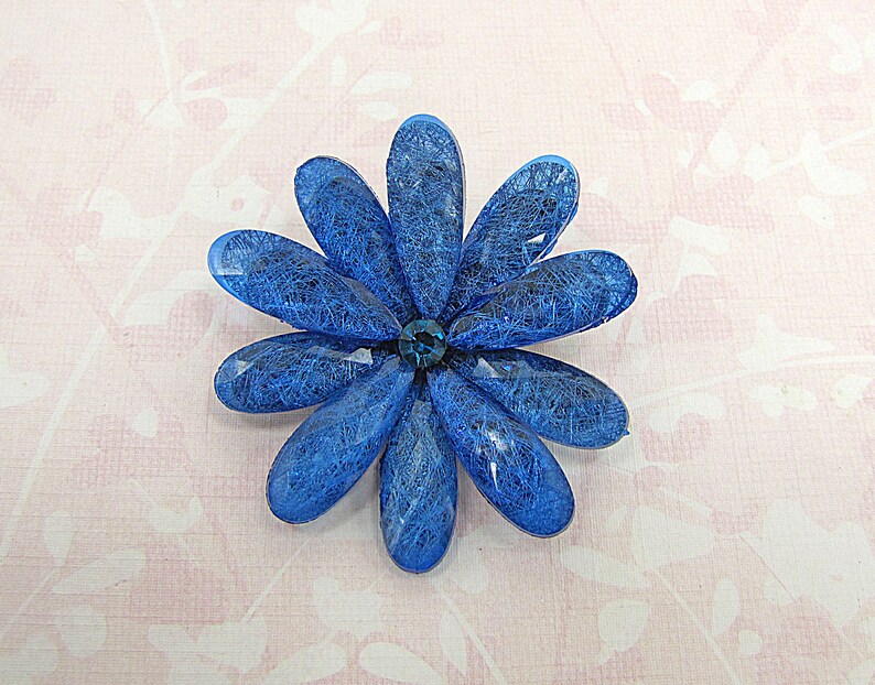 Sparking Blue Flower Pin Brooch With Each Pedal of the Flower | Etsy