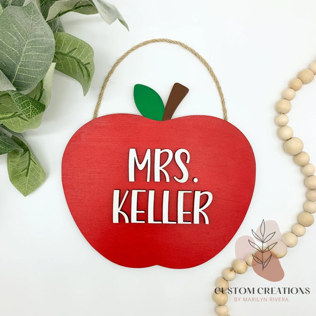 Personalized Apple Hanging Sign - Etsy
