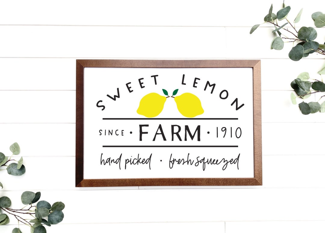 Lemon Farm SVG Cut File Lemon Sign SVG Kitchen Lemon Decor SVG Modern ...