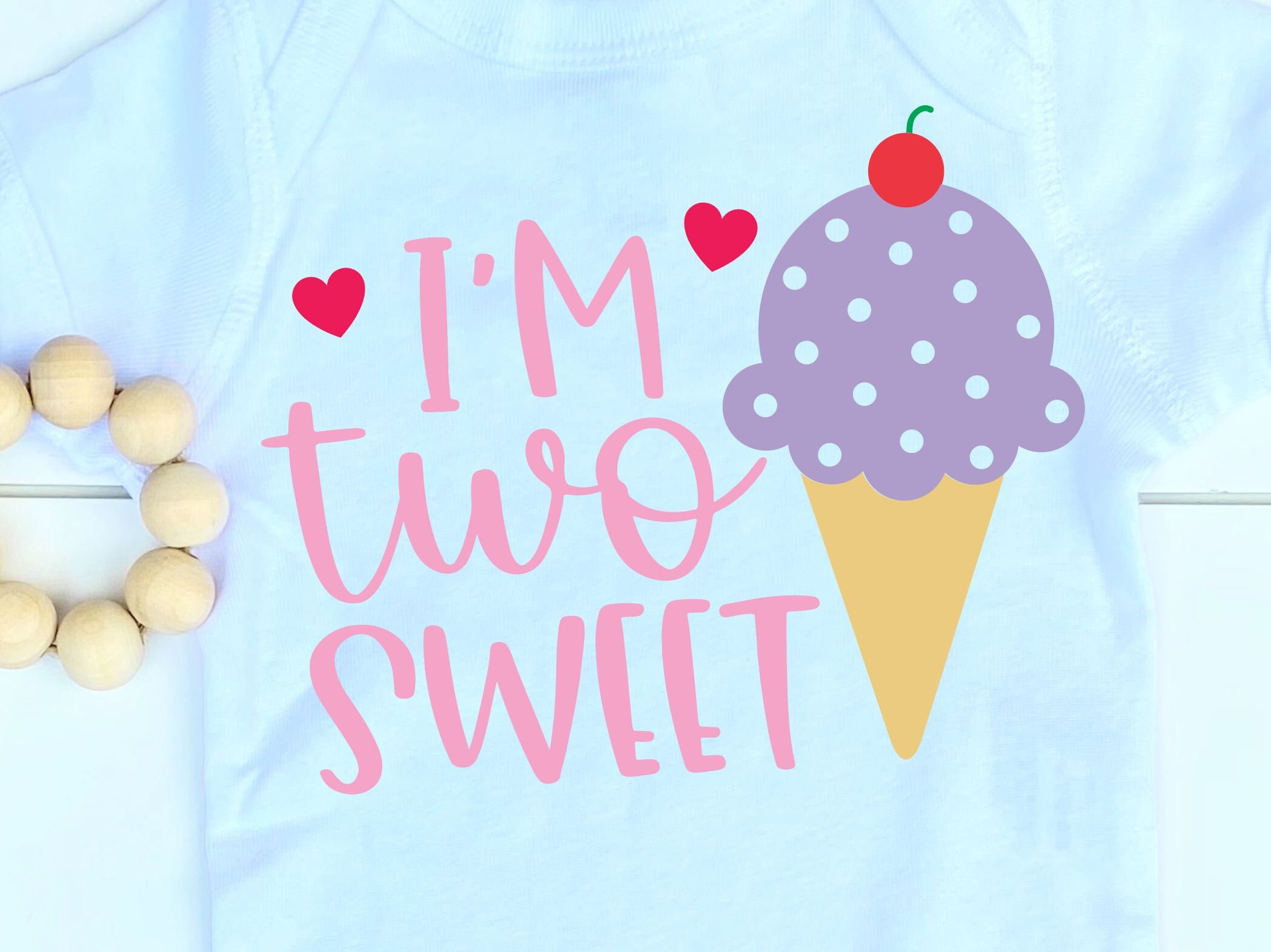 I'm Two Sweet SVG Cut File Girls 2nd Birthday Shirt SVG | Etsy
