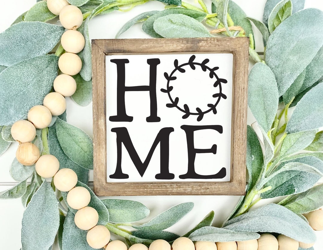 Home With Farmhouse Wreath SVG Cut File Home Sign SVG Farmhouse Sign ...