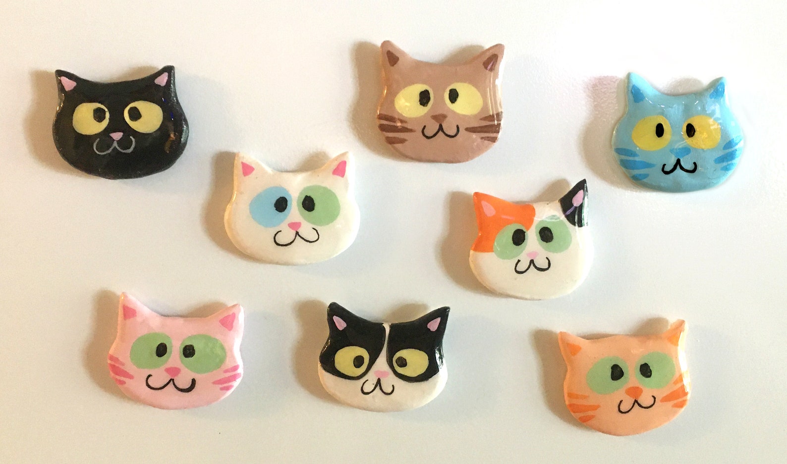 Clay Cat Magnets - Etsy