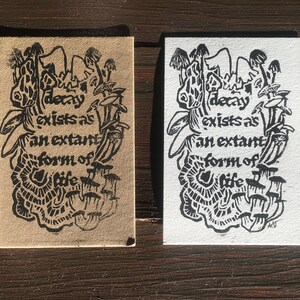 Decay Exists as an Extant Form of Life Linocut Print - Etsy