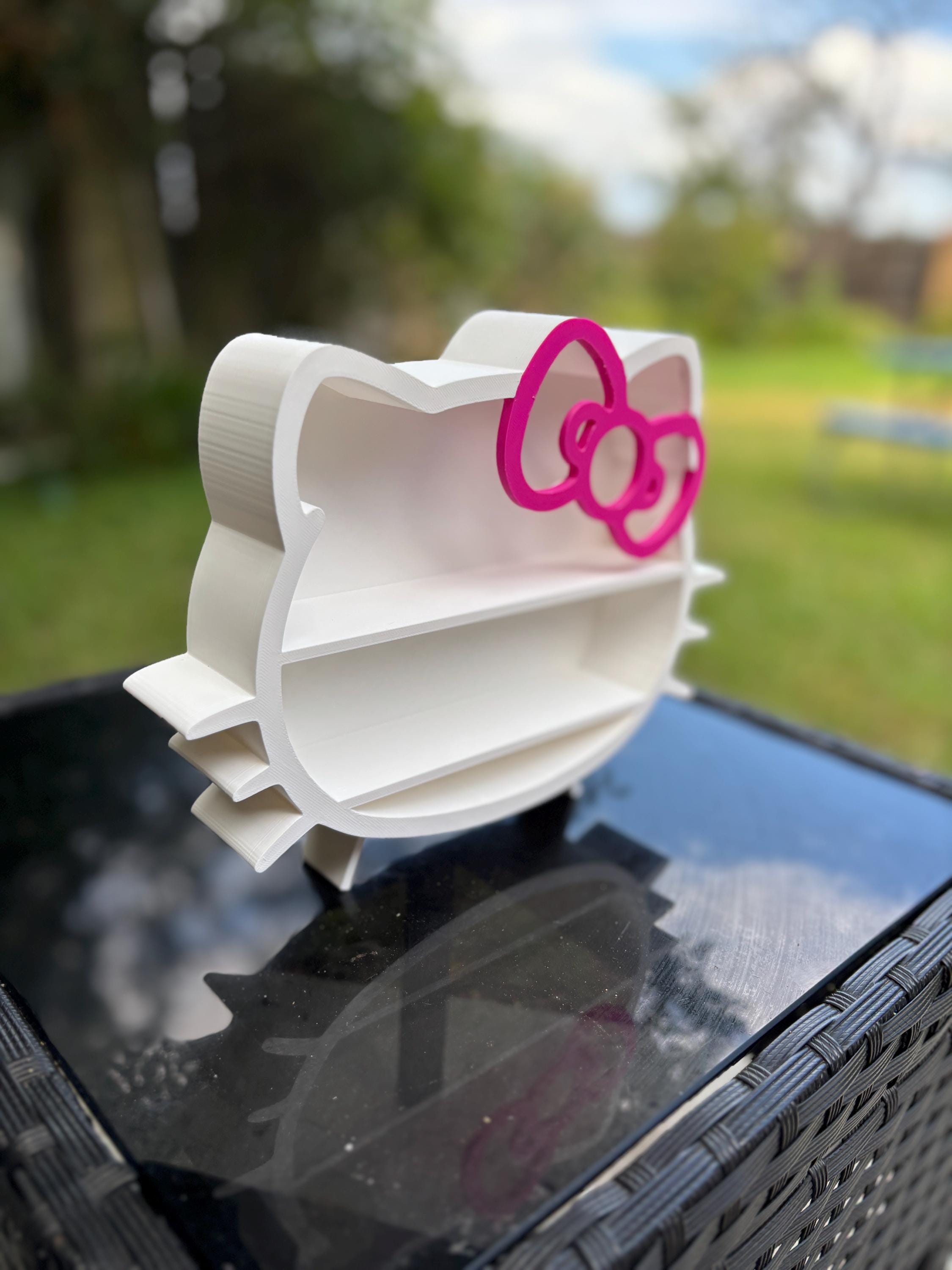 Hello Kitty Head Shape 3d Printed Shelf, Miniverse, Home Decor, Girls ...