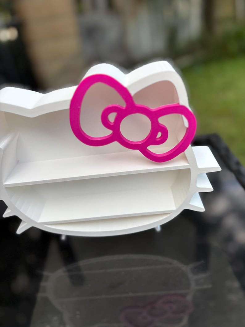 Hello Kitty Head Shape 3d Printed Shelf, Miniverse, Home Decor, Girls ...