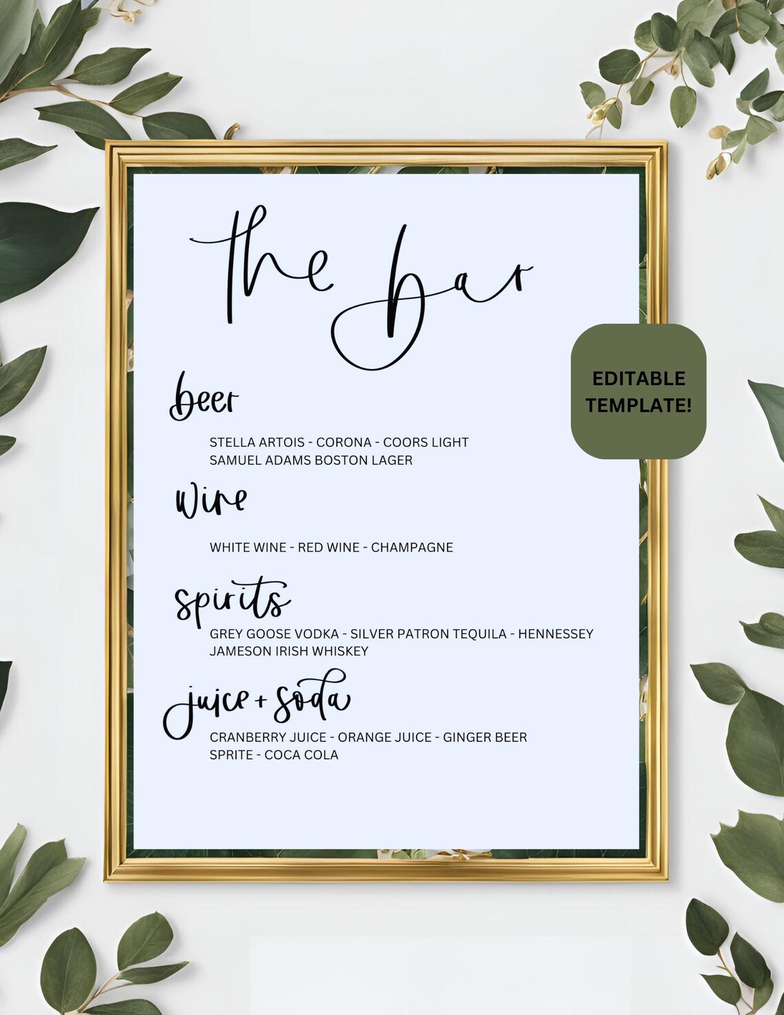 Bar Menu Template,simple Bar Menu, Printable Bar Menu Template,modern ...