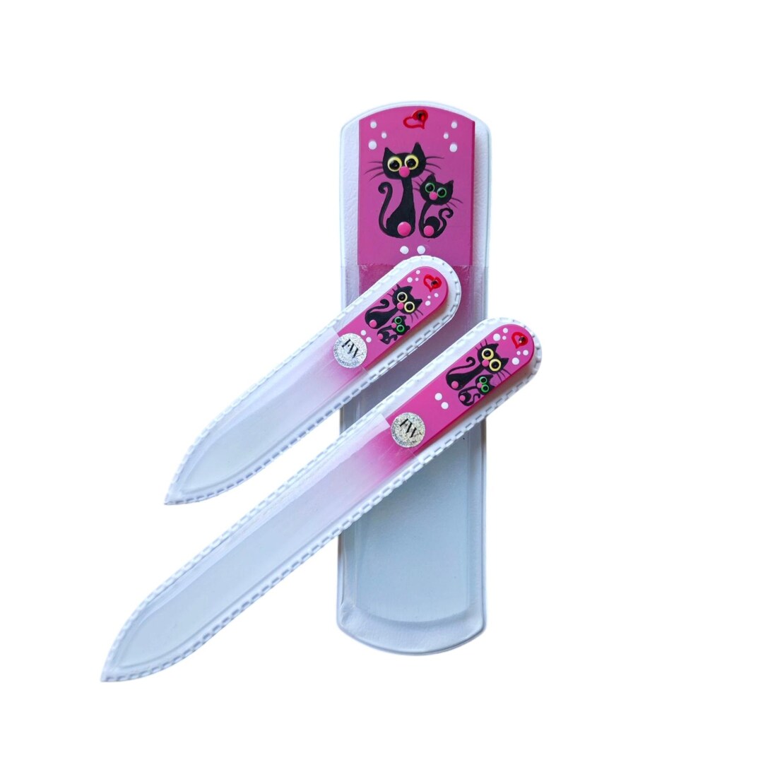 Crystal Nail Files Set '2cats' - Hand Made in CZECH - Etsy