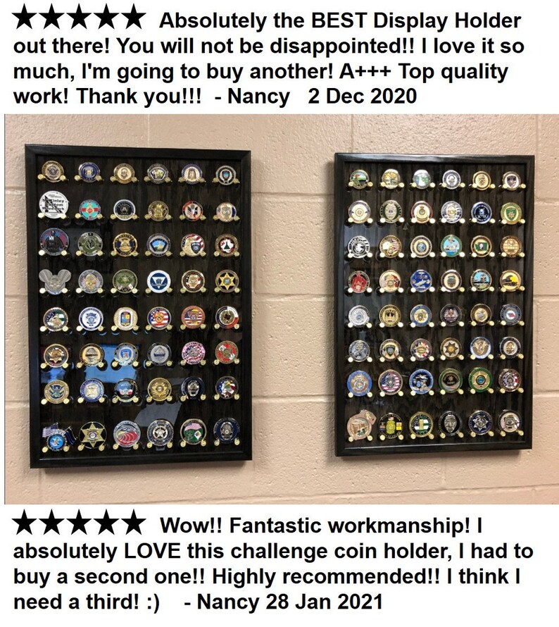 48ct Challenge Coin Display 9mm Bullet Casings Wall Mounted - Etsy