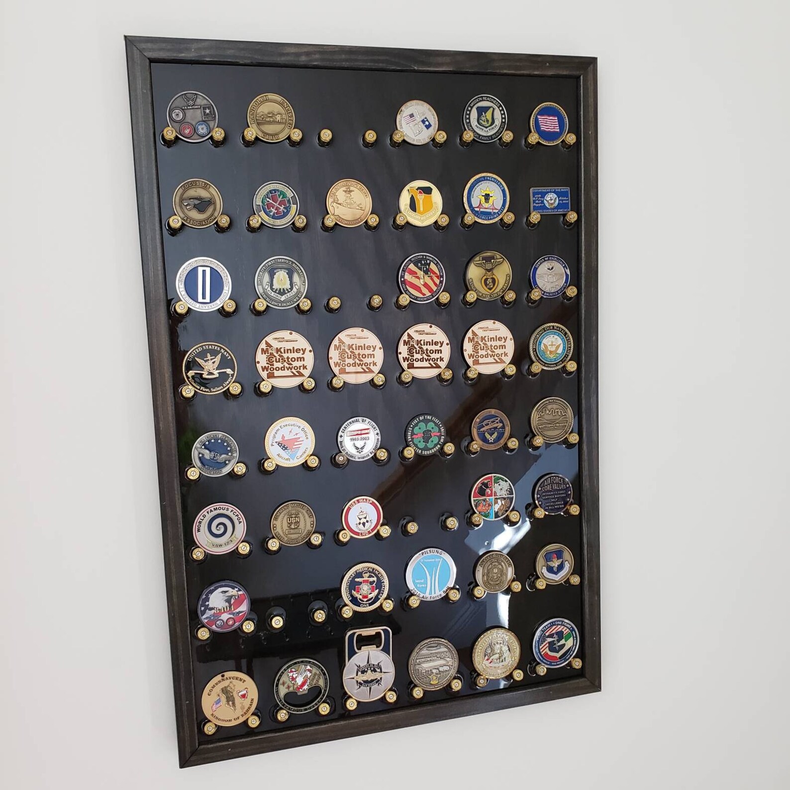 48ct Challenge Coin Display 9mm Bullet Casings Wall Mounted - Etsy