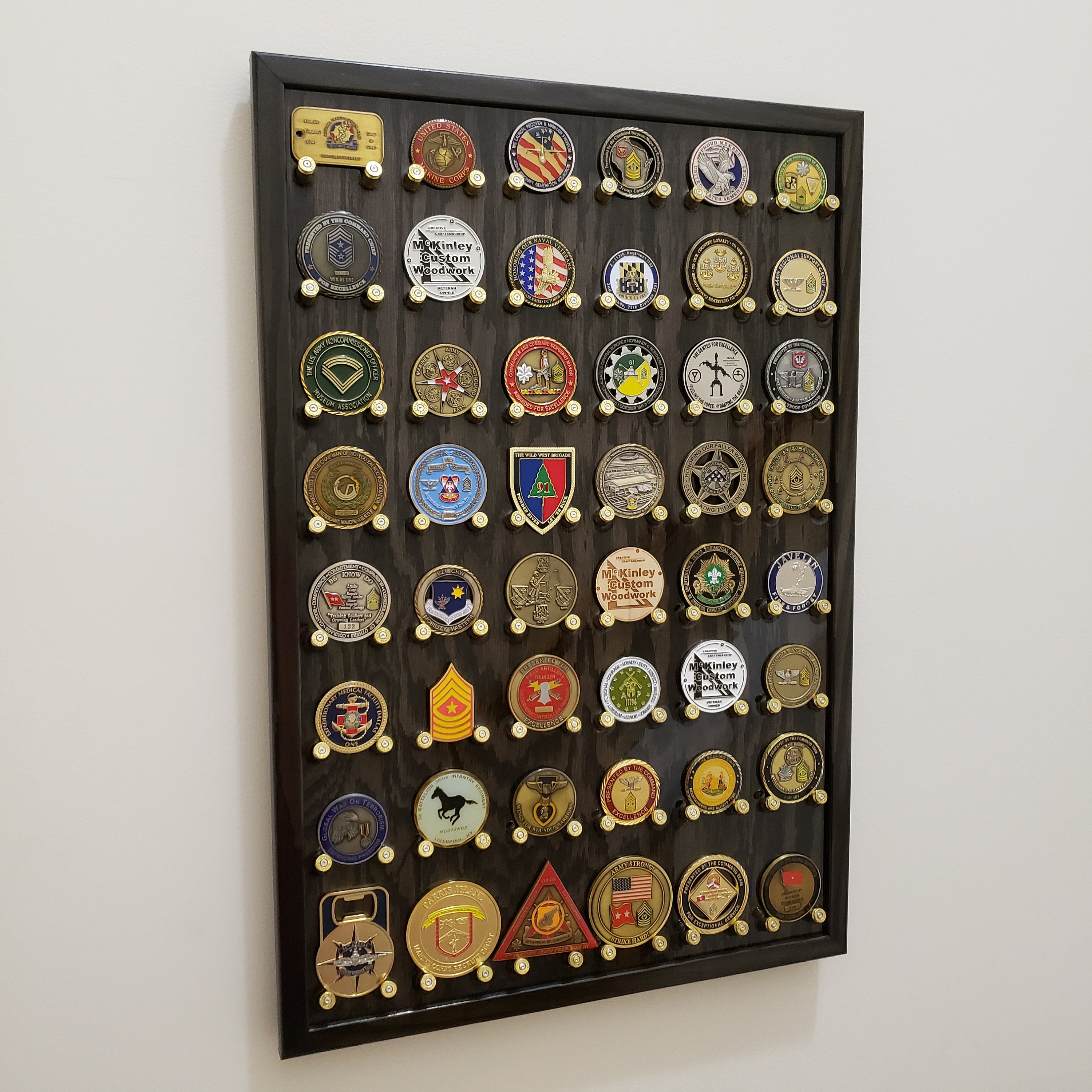 48ct Challenge Coin Display 9mm Bullet Casings Wall Mounted - Etsy