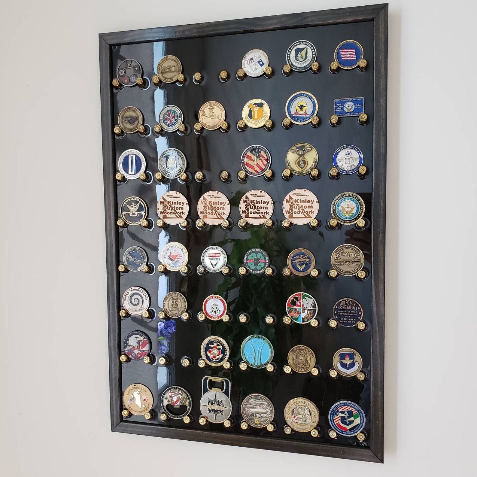 48ct Challenge Coin Display 9mm Bullet Casings Wall Mounted - Etsy