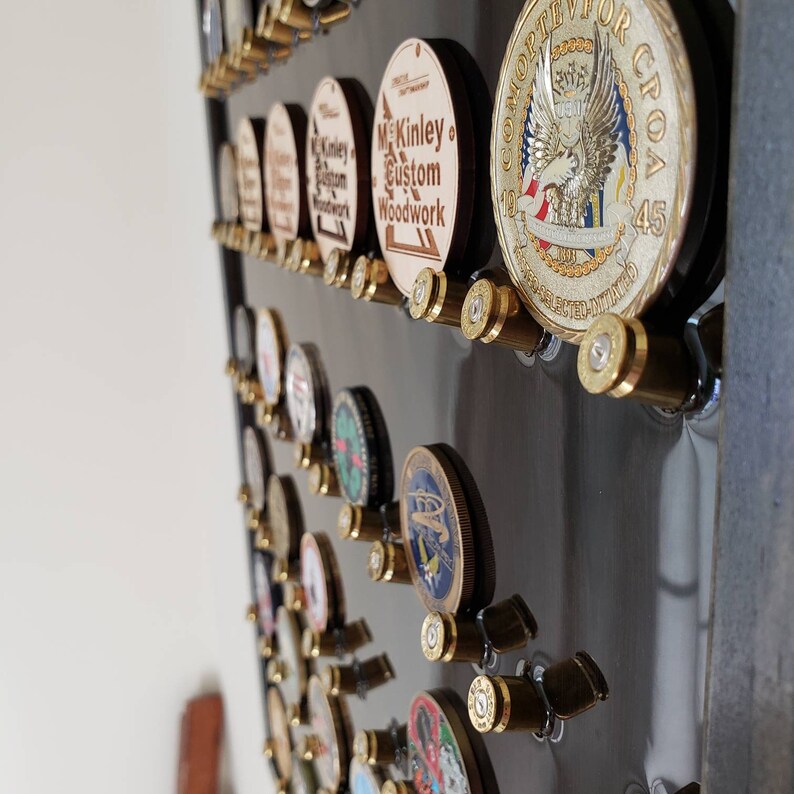 48ct Challenge Coin Display 9mm Bullet Casings Wall Mounted - Etsy