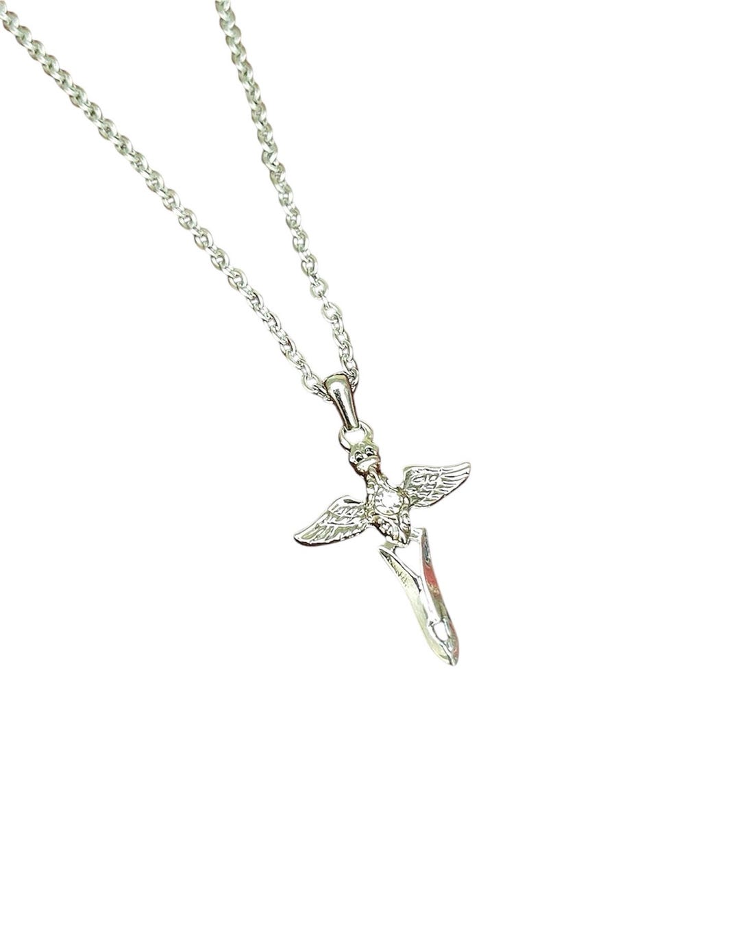 Mini Version - Silver Winged Sword Necklace - Defiantly Rogue - Etsy