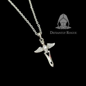 Mini Version - Silver Winged Sword Necklace - Defiantly Rogue - Etsy