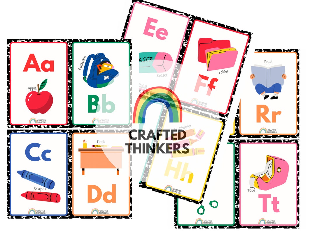Alphabet Flashcards Digital Download Printable Decor - Etsy