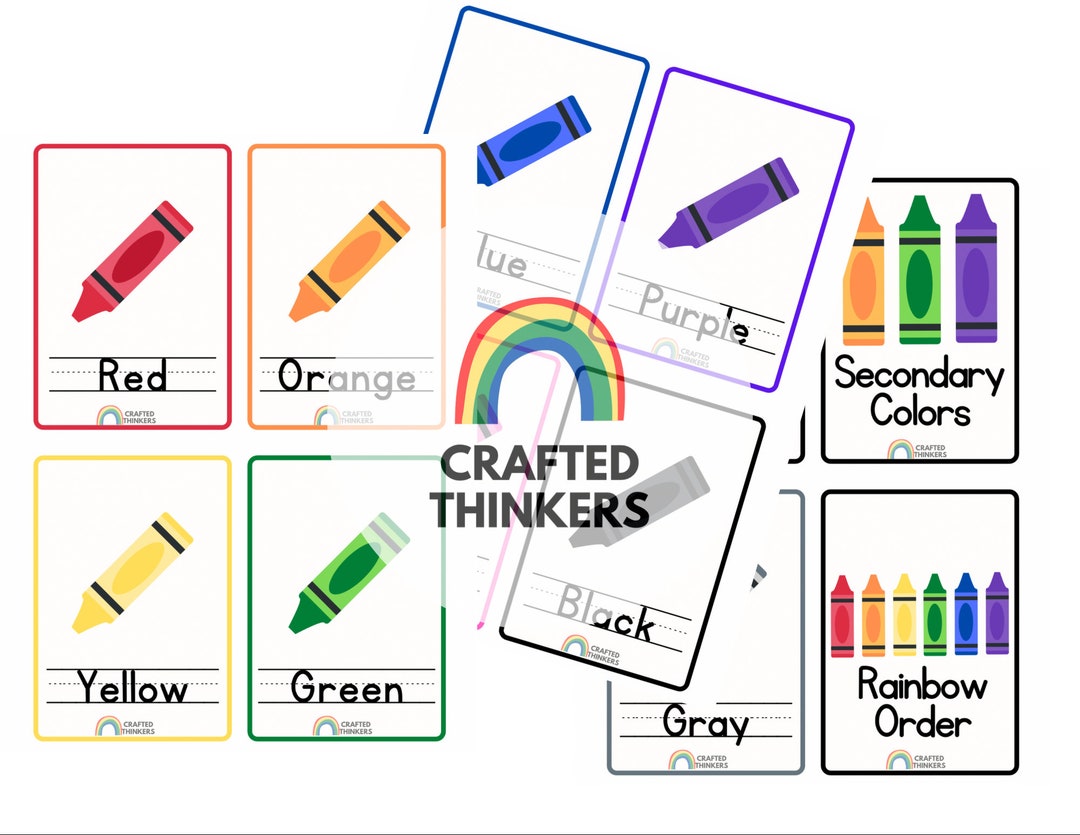 Colors Flash Cards, Digital Download, Printable, Decor, Color ...