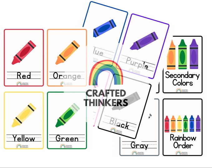 Colors Flash Cards, Digital Download, Printable, Decor, Color ...
