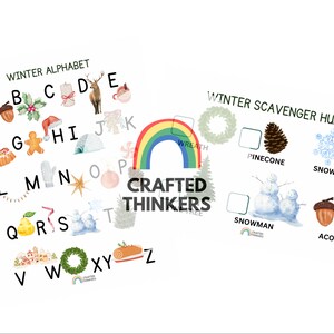 Winter Bundle, Alphabet Poster, Scavenger Hunt, Digital, Printable ...