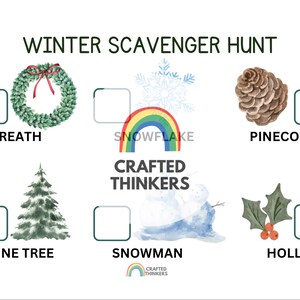 Winter Bundle, Alphabet Poster, Scavenger Hunt, Digital, Printable ...
