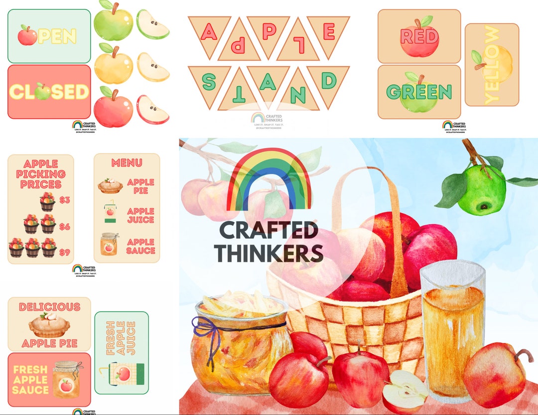 Apple Unit Dramatic Play, Pretend Play, Digital, Printable, Decor ...