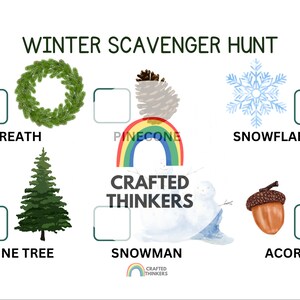 Winter Bundle, Alphabet Poster, Scavenger Hunt, Digital, Printable ...