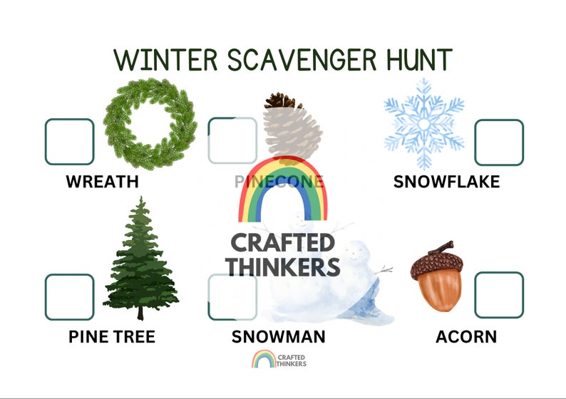 Winter Bundle, Alphabet Poster, Scavenger Hunt, Digital, Printable ...