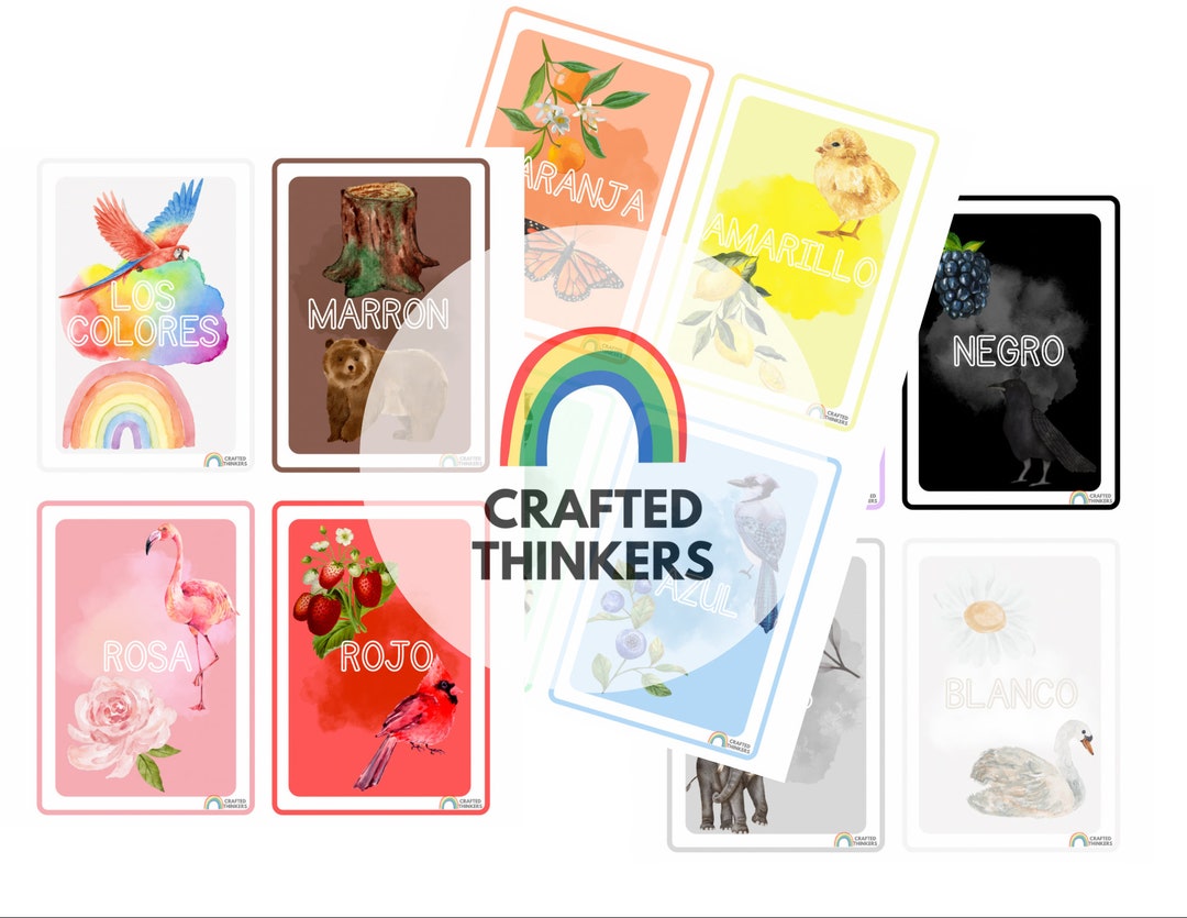 Spanish Colors Flash Cards, Digital Download, Printable, Decor, Color ...