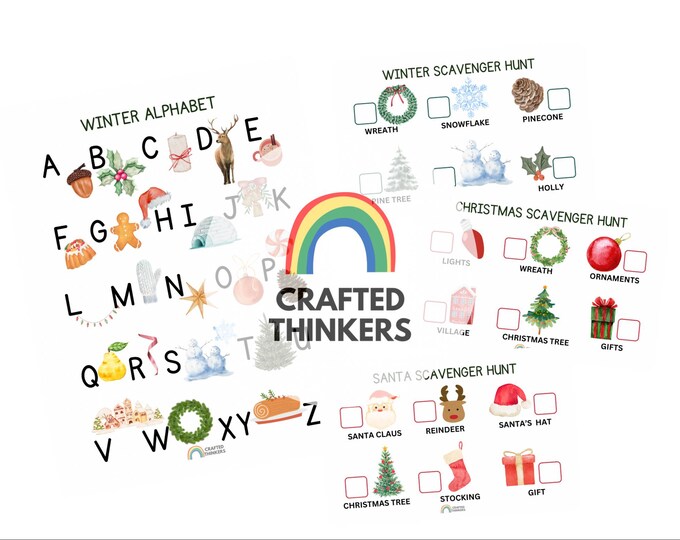 Winter Bundle, Alphabet Poster, Scavenger Hunt, Digital, Printable ...