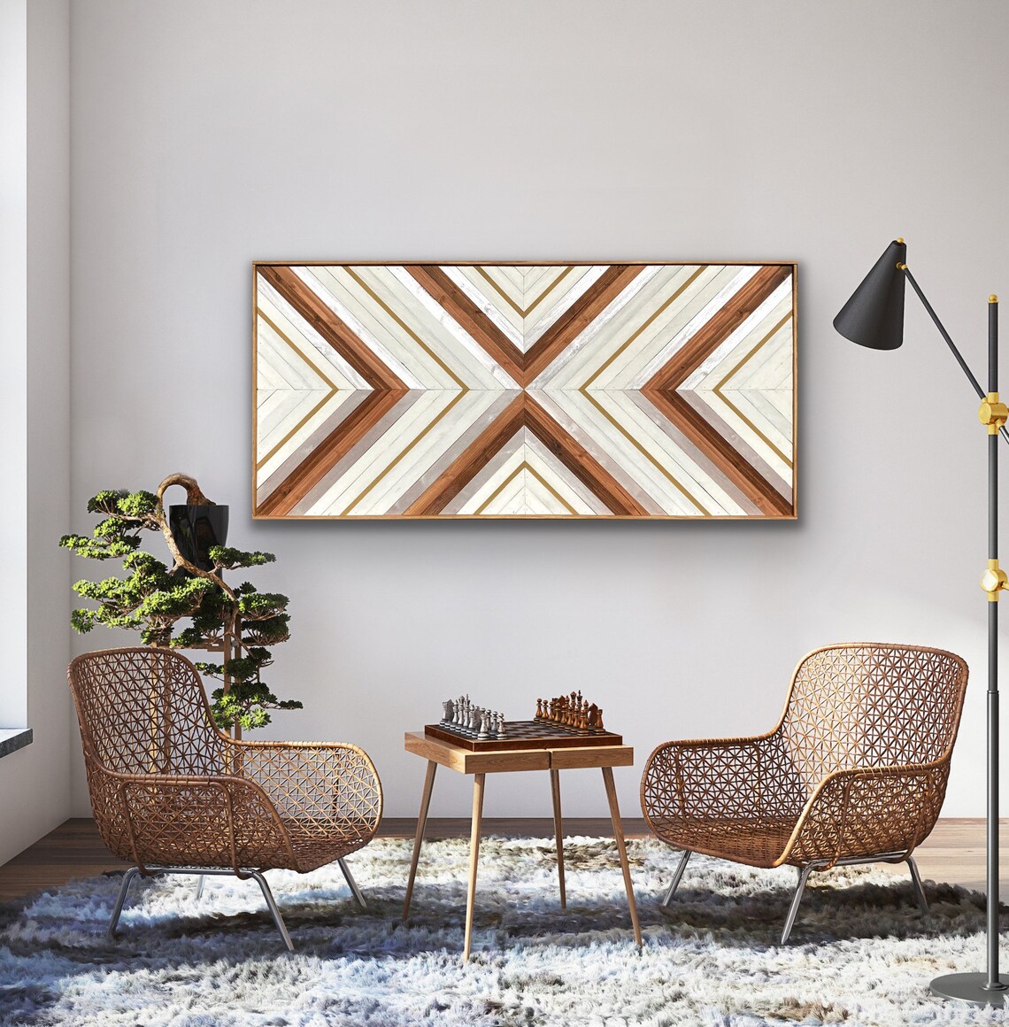 Wood Wall Art Boho Wall Decor Geometric Wall Art No. 111 | Etsy