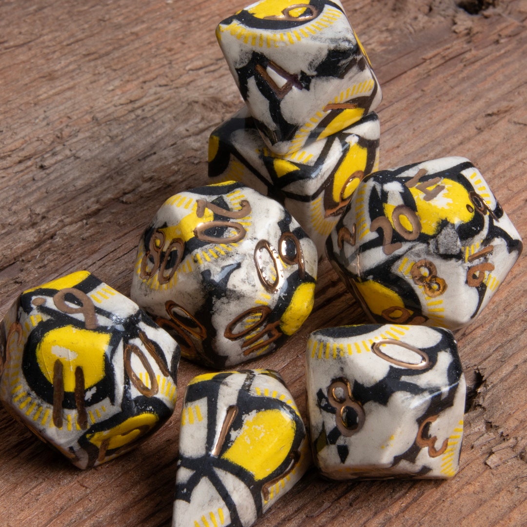 Kintsugi Ceramic Polyhedral Dice full Set Art Deco - Etsy
