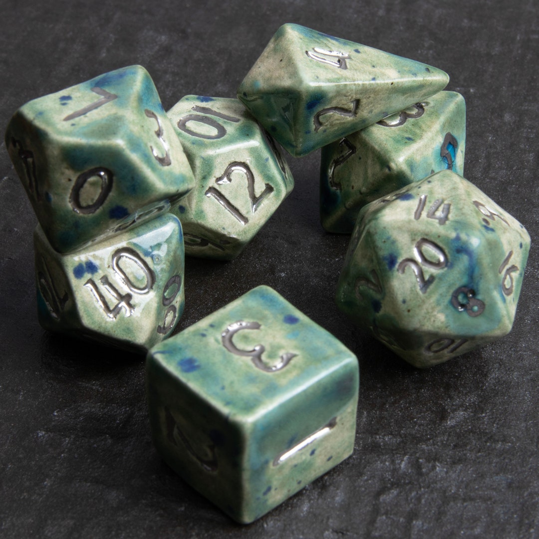 Kintsugi Ceramic Polyhedral Dice full Set Flecked - Etsy