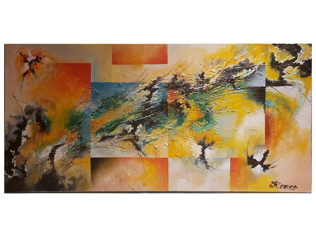 Cubic, Light's Refraction, Large Original Abstract Acrylic Canvas ...