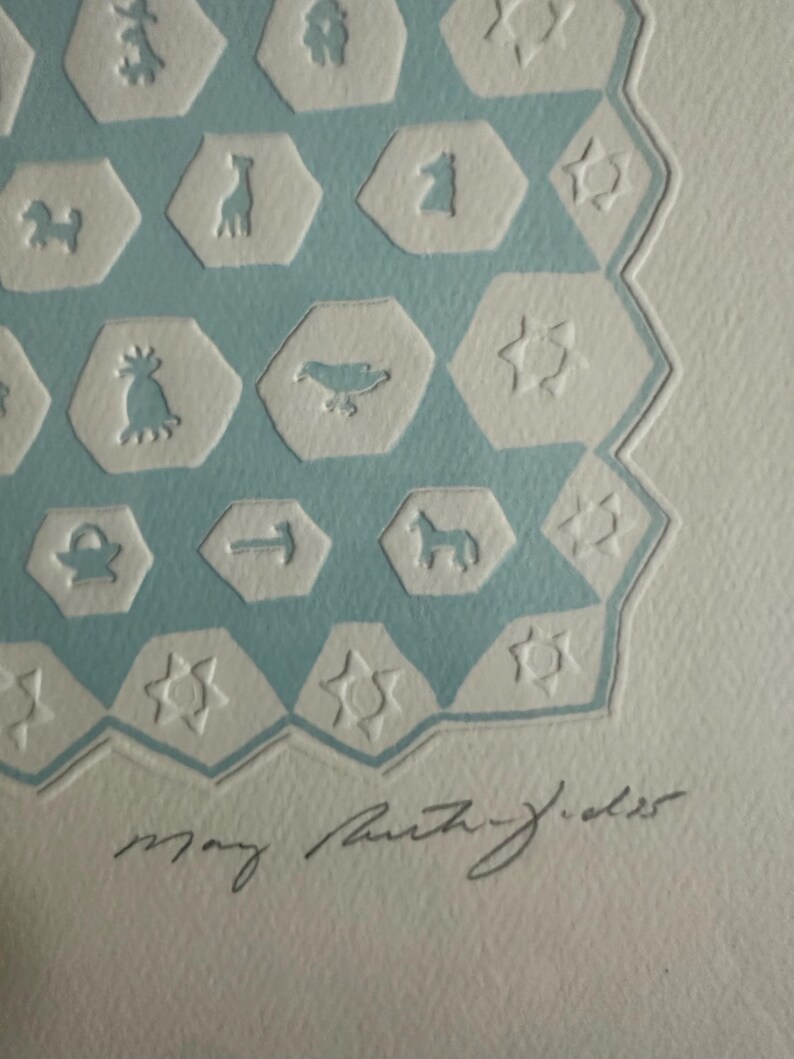 Vintage Mary Rutherford Embossed Quilt Art america Original Signed and ...