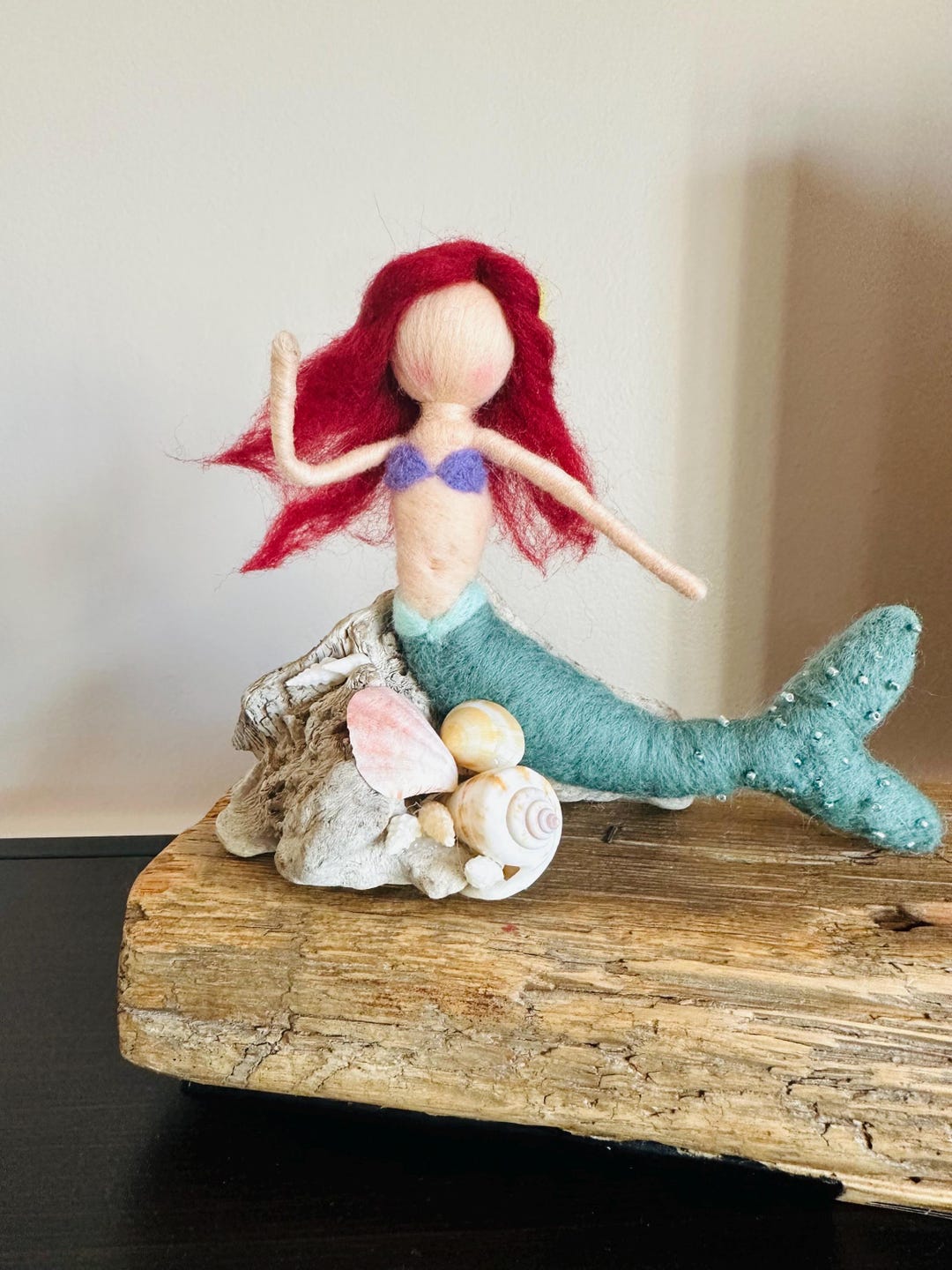 Ariel Inspired by Little Mermaid,felt Needled Waldorf Doll: Felt With ...
