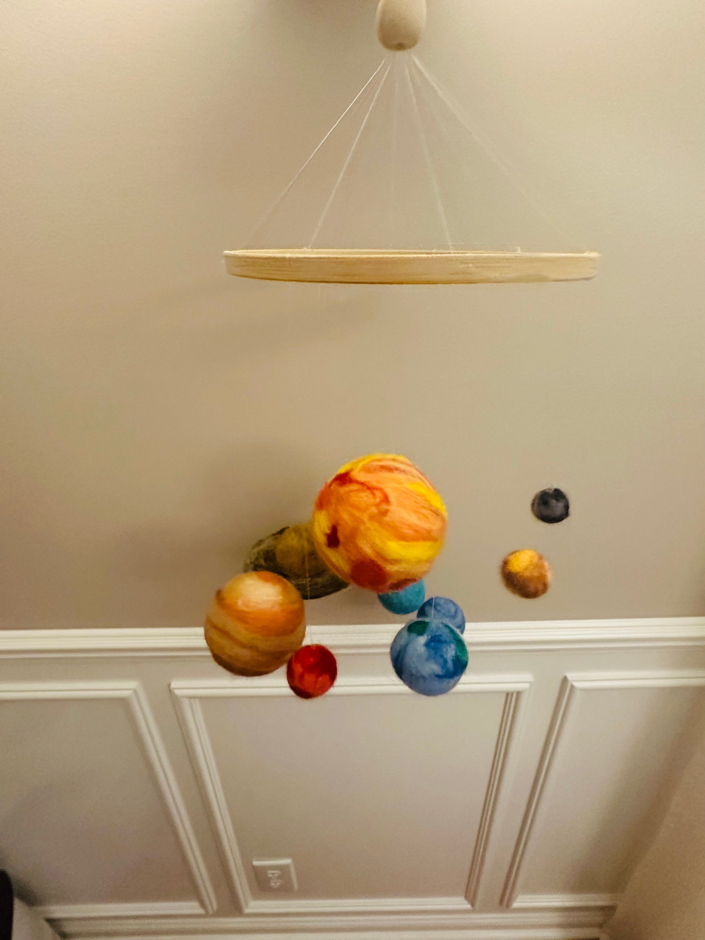 Solar System Mobile, Wool Felt Needled Mobile - Etsy