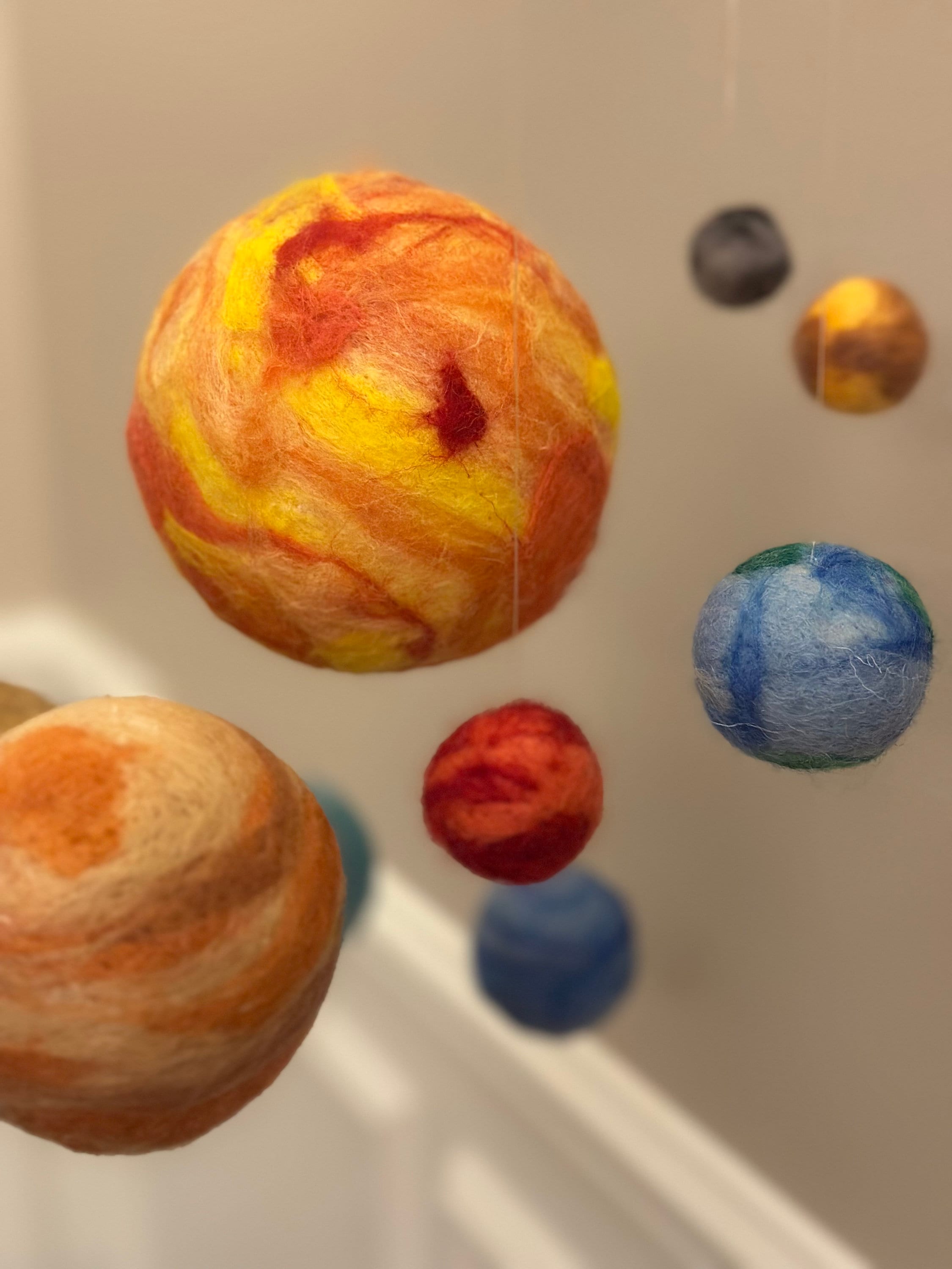 Solar System Mobile, Wool Felt Needled Mobile - Etsy
