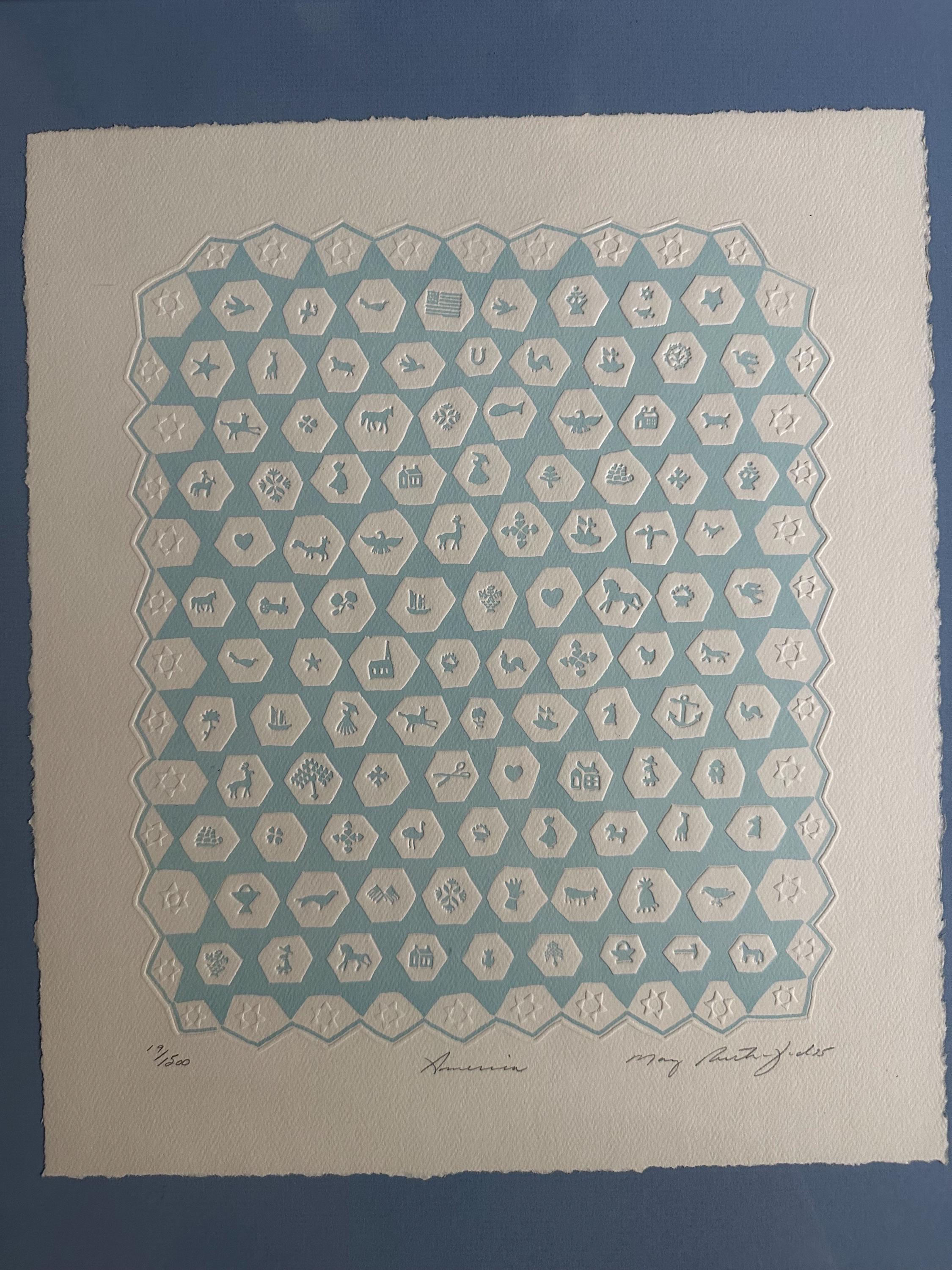 Vintage Mary Rutherford Embossed Quilt Art america Original Signed and ...