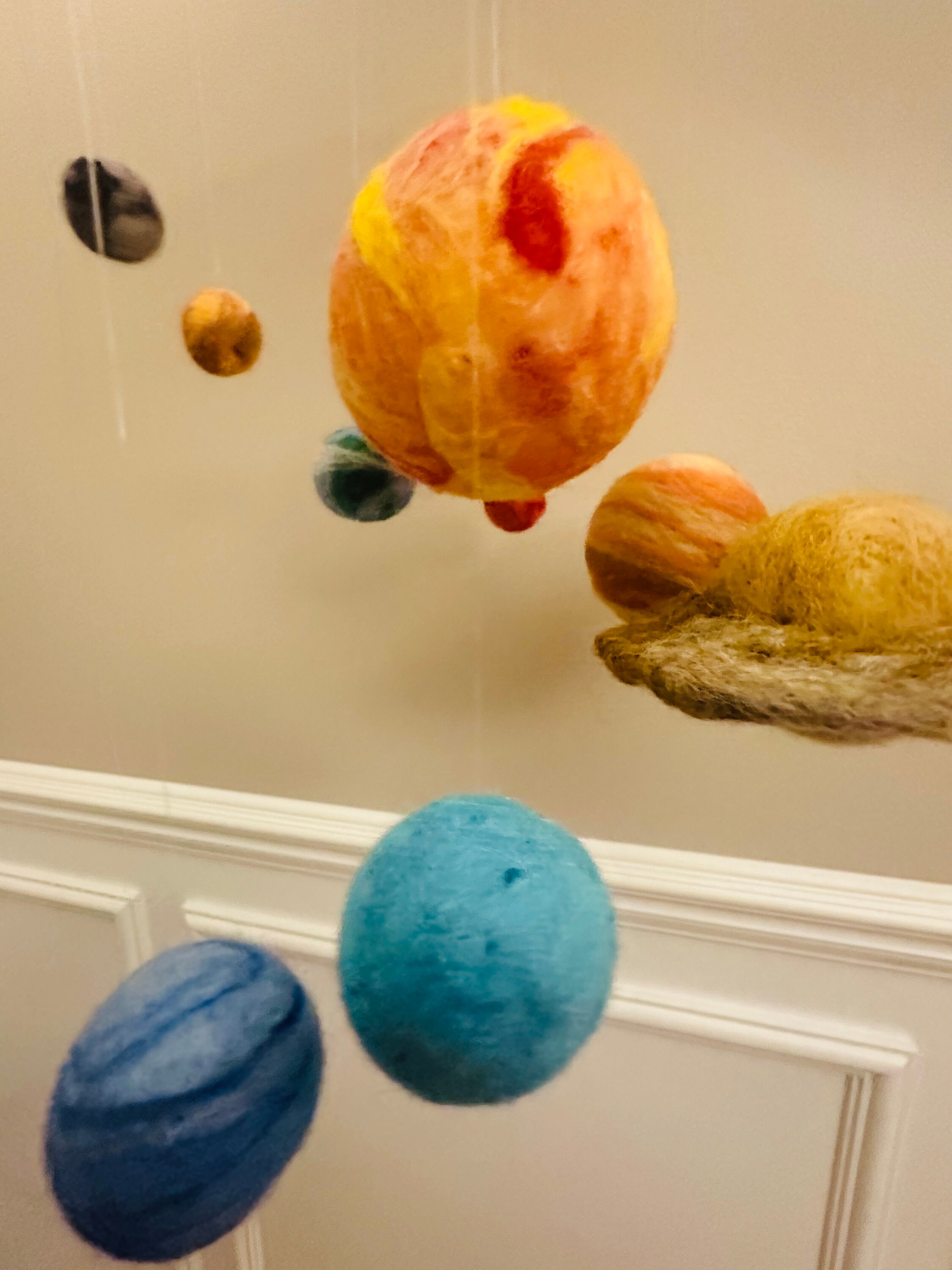 Solar System Mobile, Wool Felt Needled Mobile - Etsy
