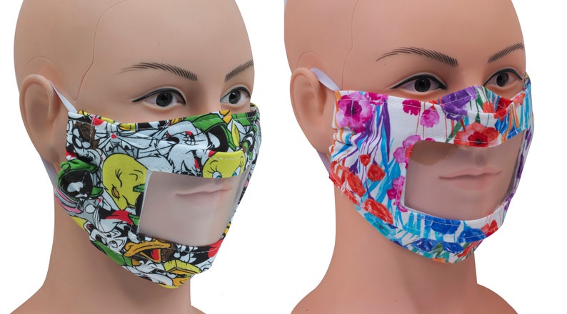 Clear Face Mask Lip Reading Face MaskWashable Reusable Face | Etsy