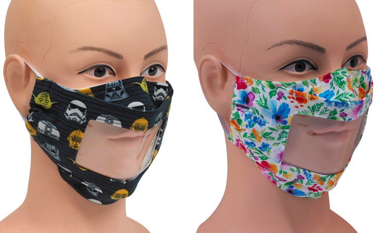 Clear Face Mask Lip Reading Face MaskWashable Reusable Face | Etsy